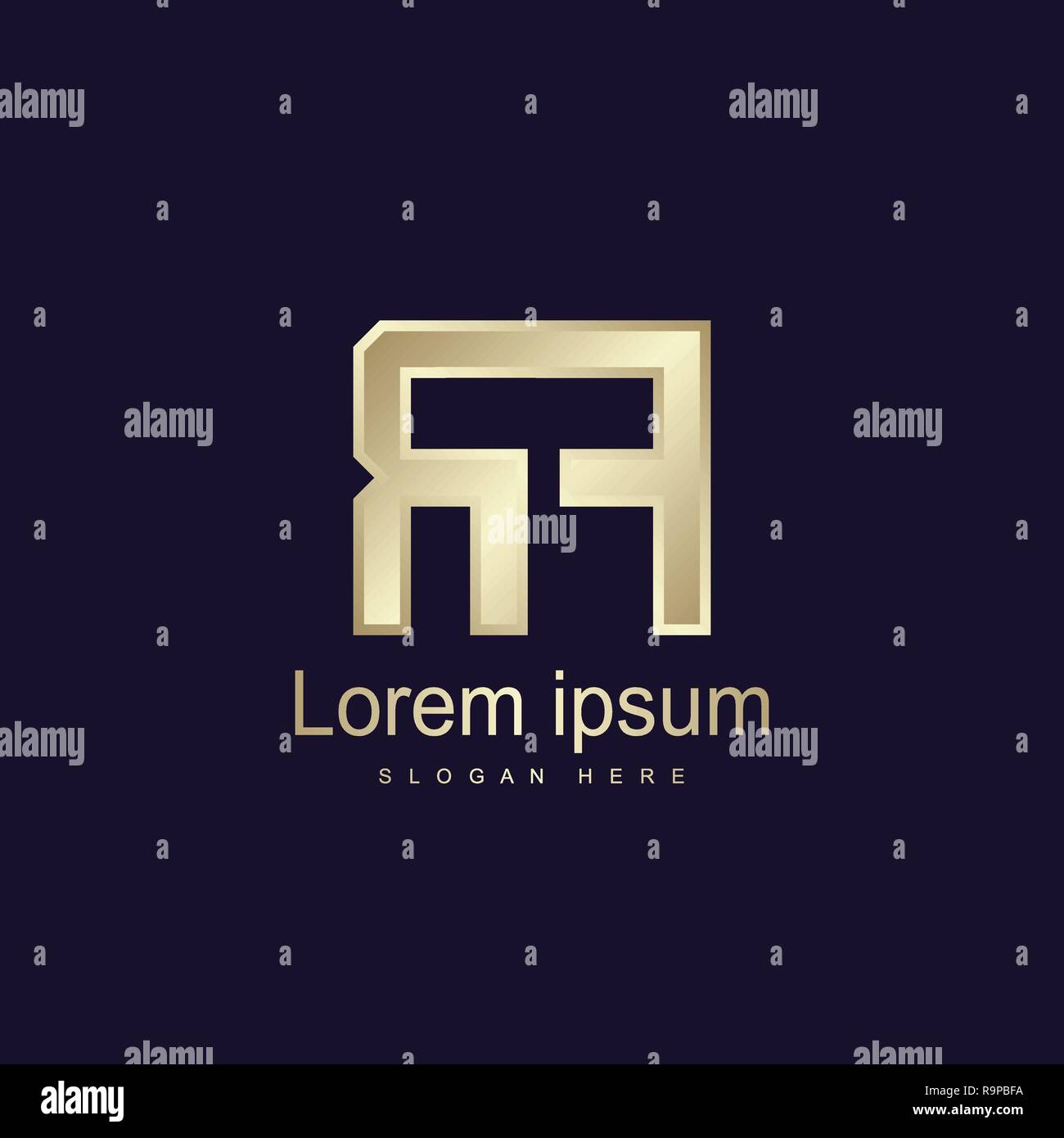 Initial Letter RF Logo Template Vector Design Stock Vector Image & Art ...