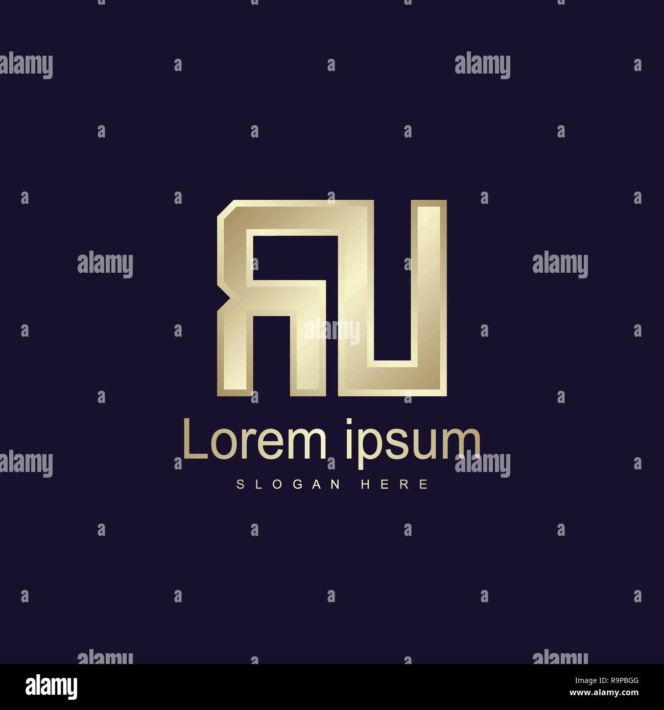 Initial Letter RU Logo Template Vector Design Stock Vector Image & Art ...