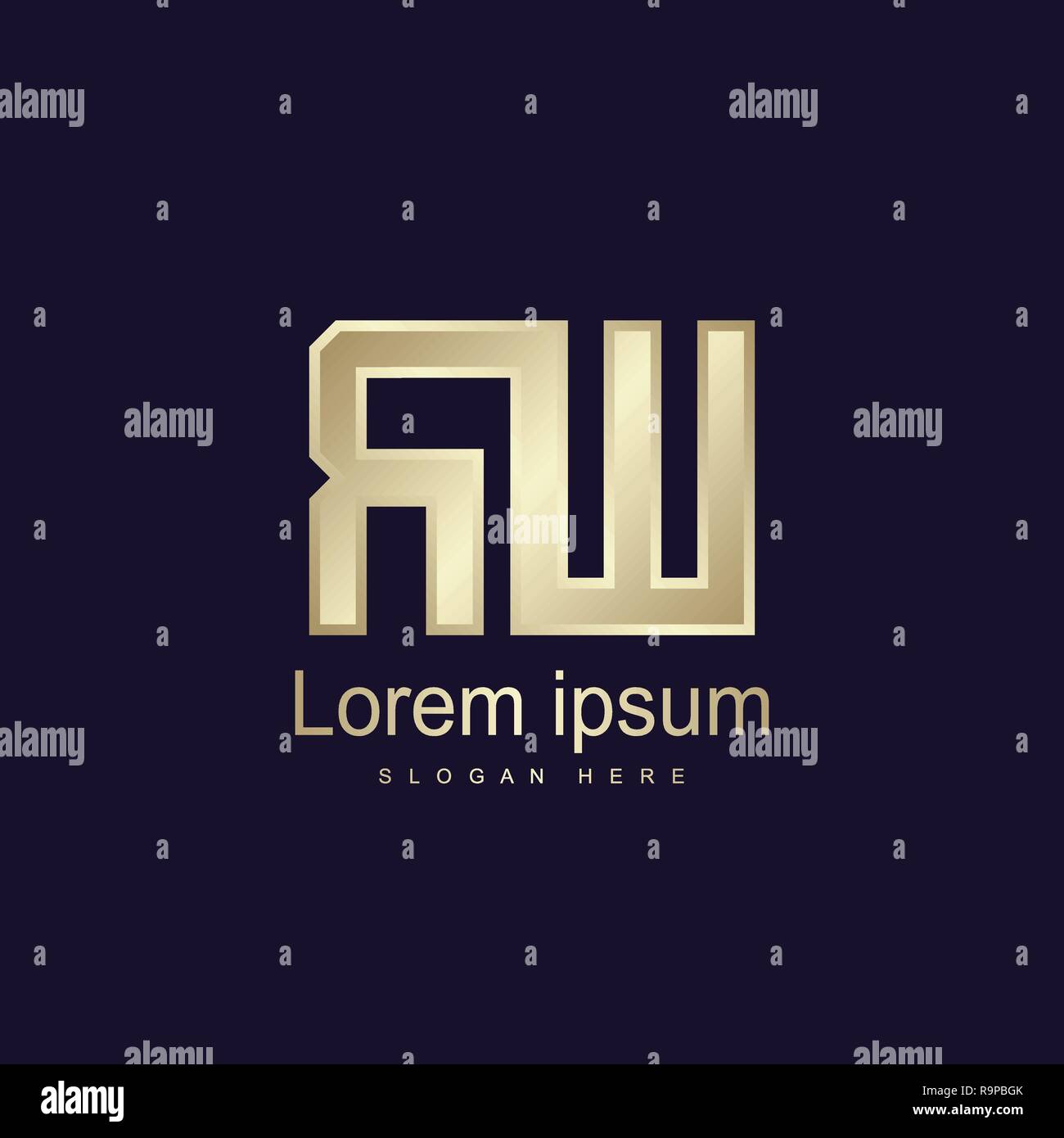 Initial Letter RW Logo Template Vector Design Stock Vector Image & Art ...