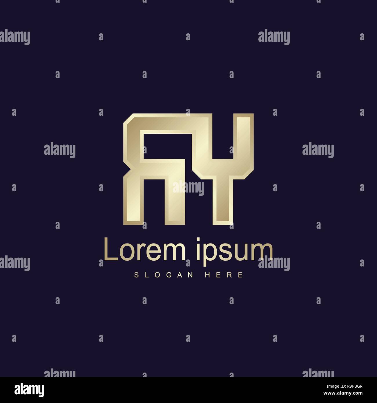 Initial Letter RY Logo Template Vector Design Stock Vector Image & Art ...