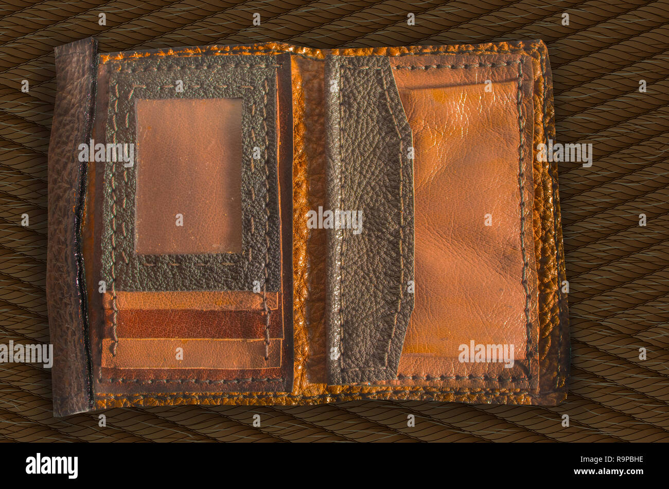 handmade leather wallet. Genuine leather craft object Stock Photo - Alamy