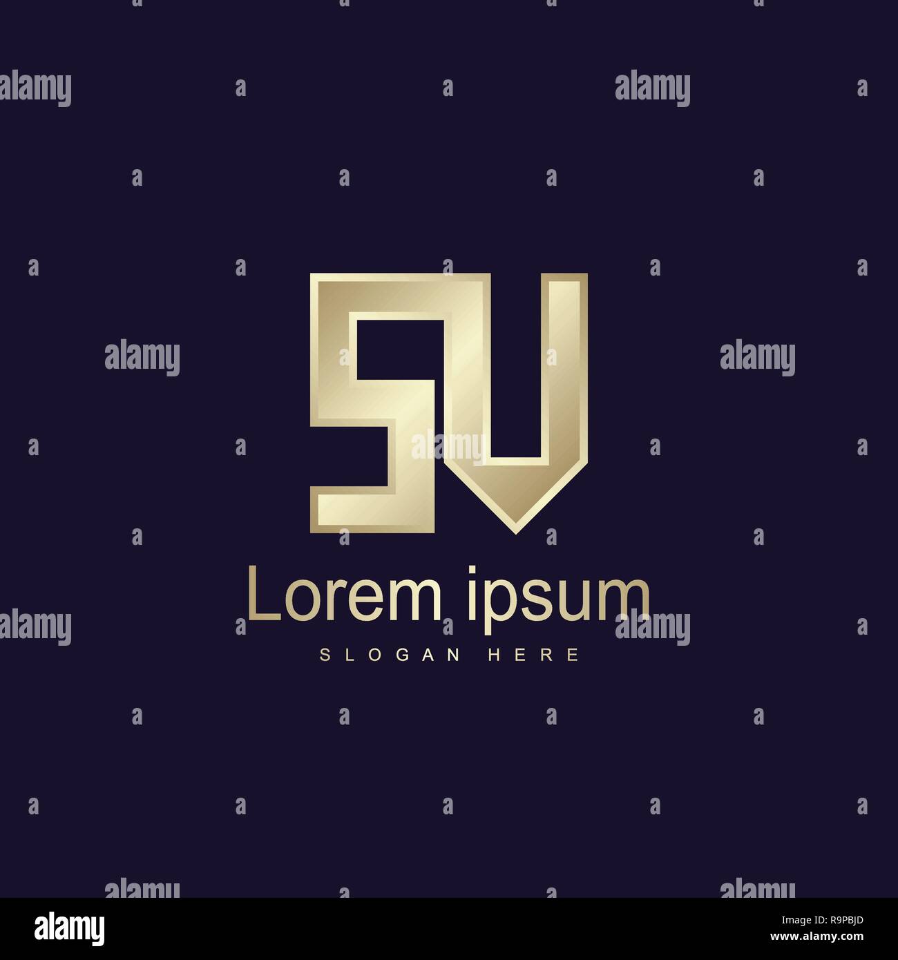 Initial Letter SV Logo Template Vector Design Stock Vector Image & Art ...