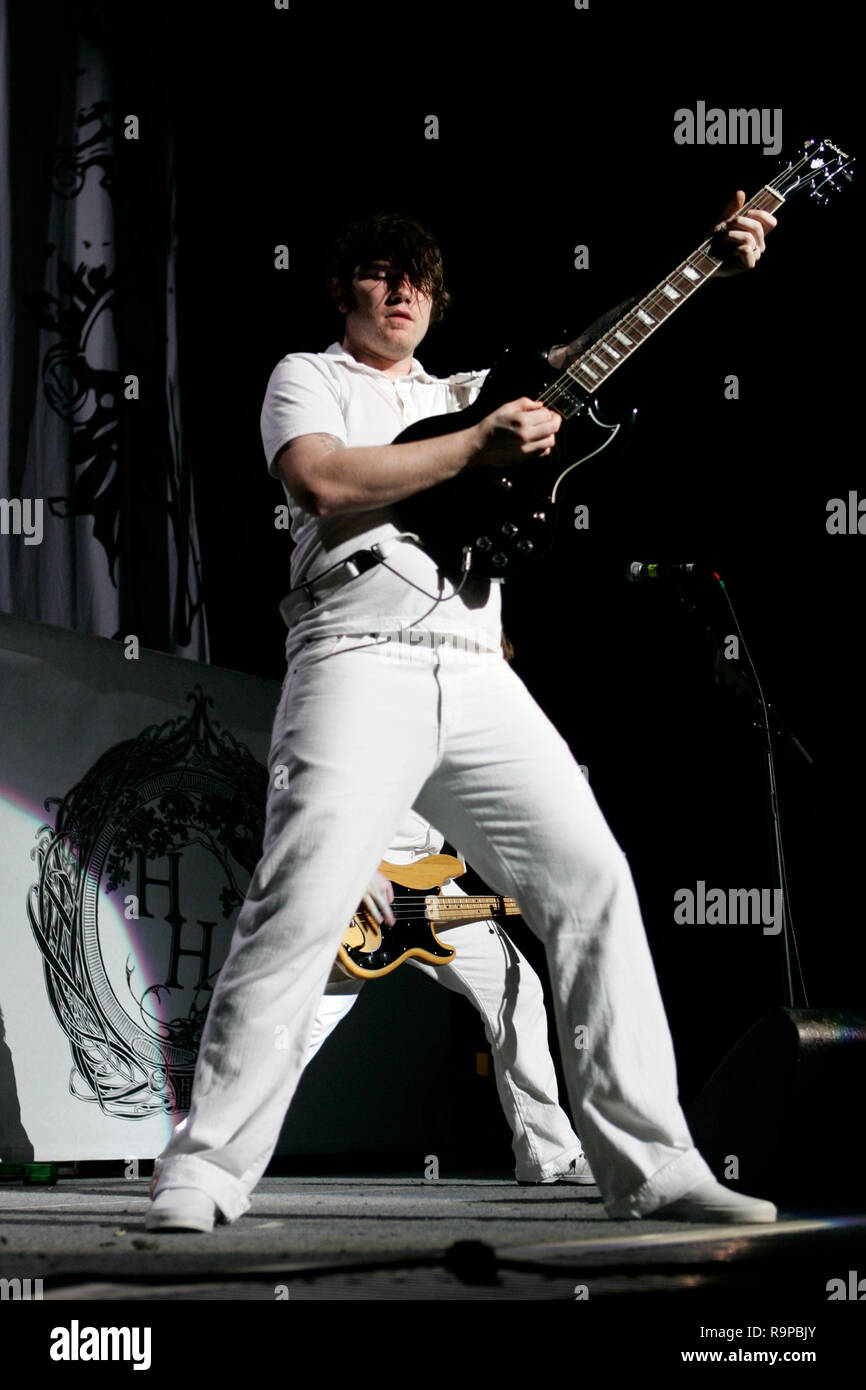 J.T. Woodruff with Hawthorne Heights performs in concert at the Bank ...