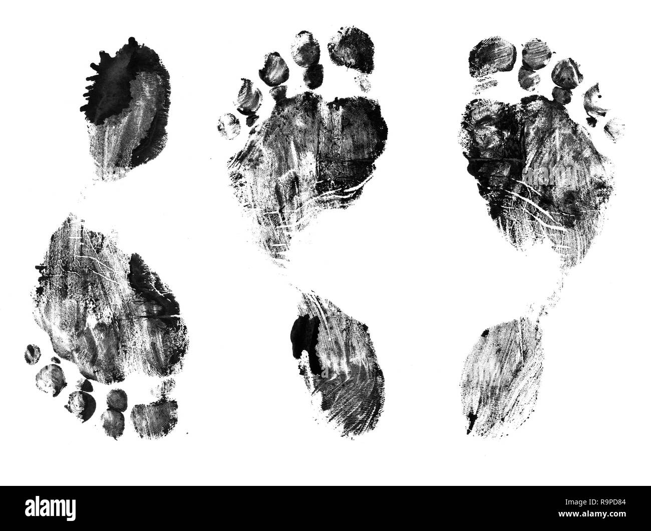 Black silhouettes of prints a foot. Object over white Stock Photo - Alamy