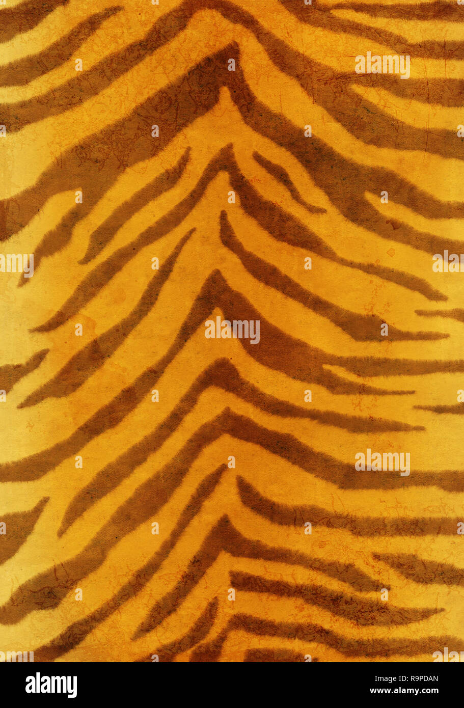 Grunge background - striped fur of a tiger Stock Photo - Alamy