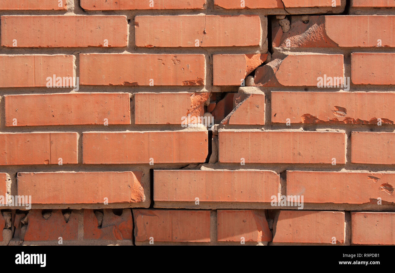 Texture of old damaged brick wall Stock Photo - Alamy