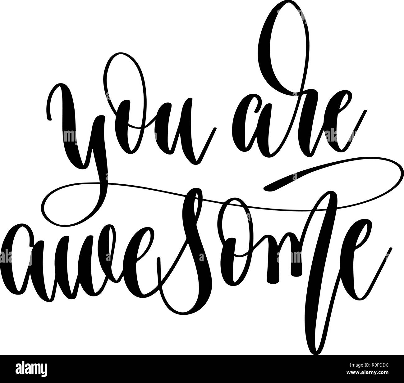 Awesome calligraphy word hand hi-res stock photography and images - Alamy