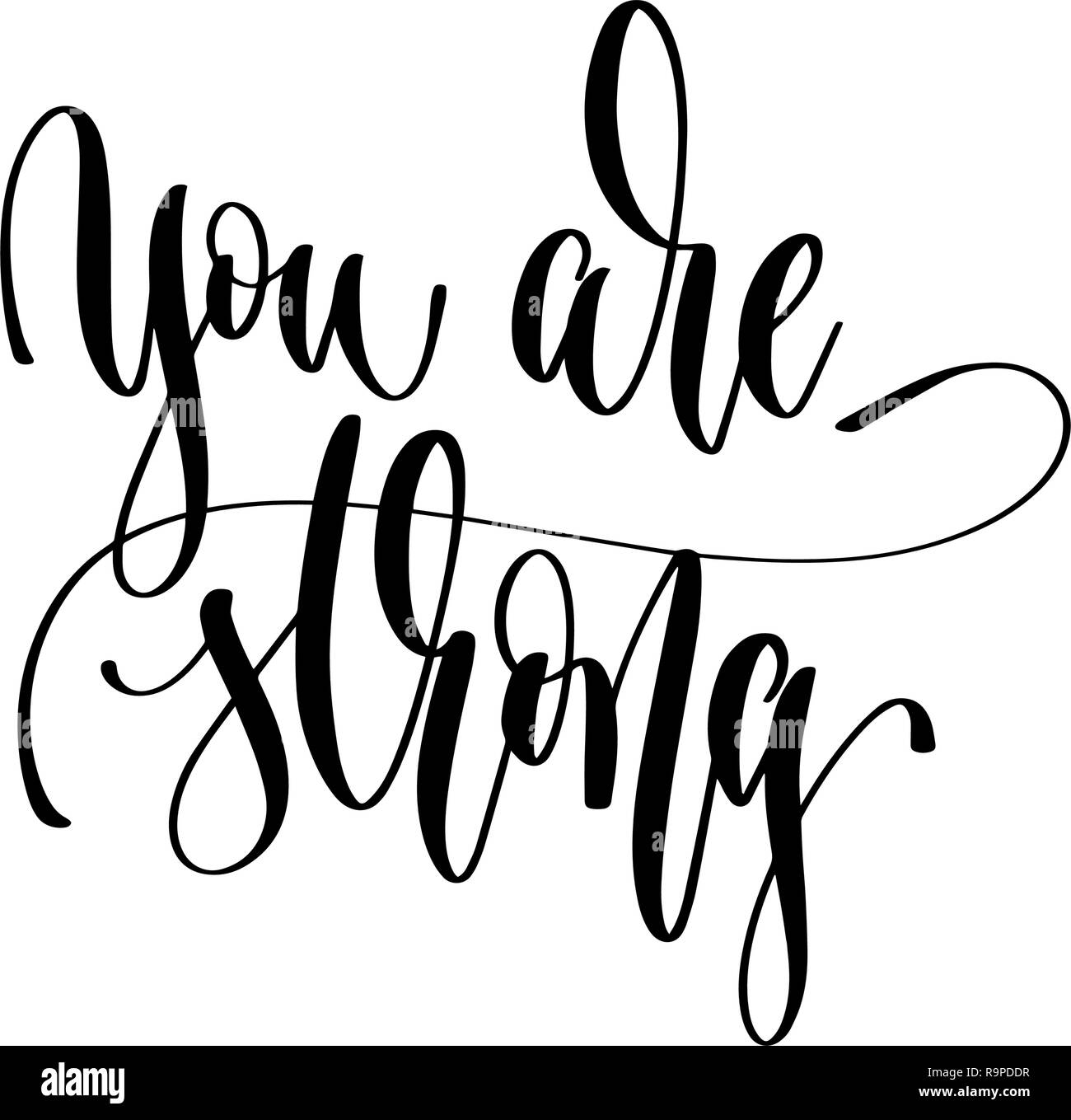 you are strong - hand lettering inscription text Stock Vector Image ...