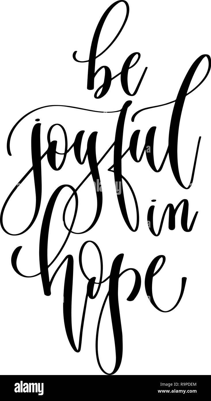 be joyful in hope - hand lettering inscription text Stock Vector Image ...