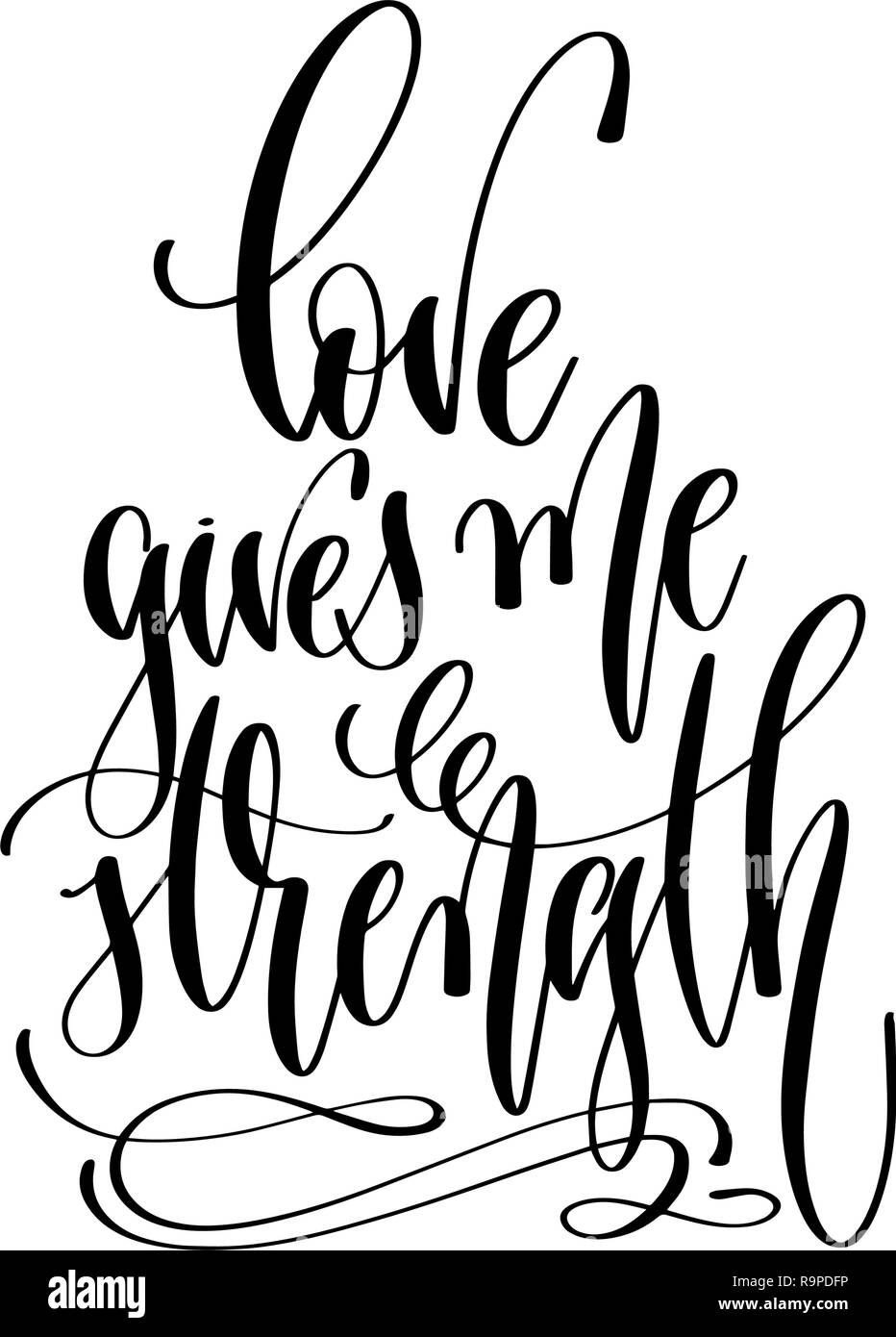 love gives me strength - hand lettering inscription text Stock Vector ...