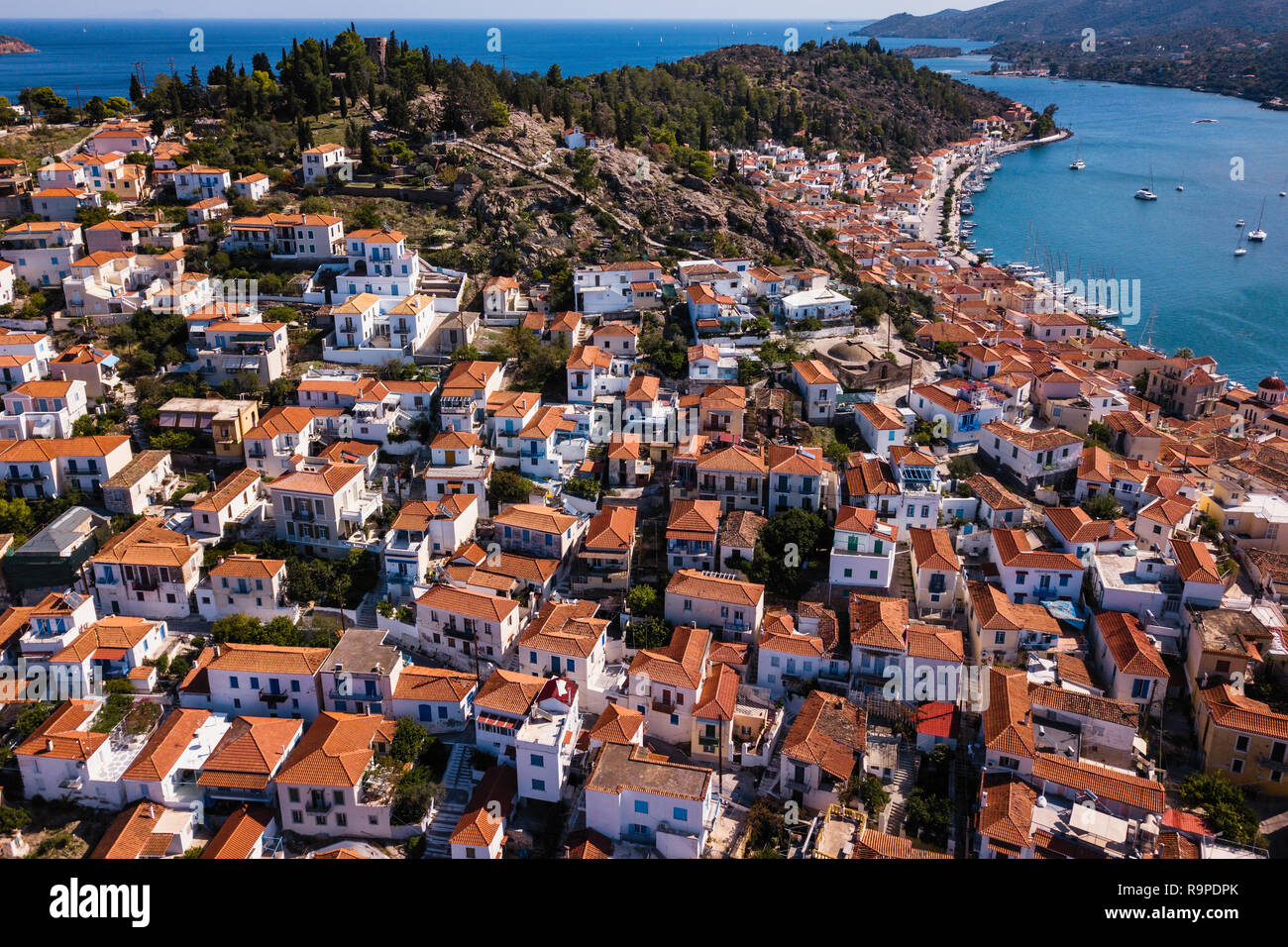 Top view poros island hi-res stock photography and images - Alamy