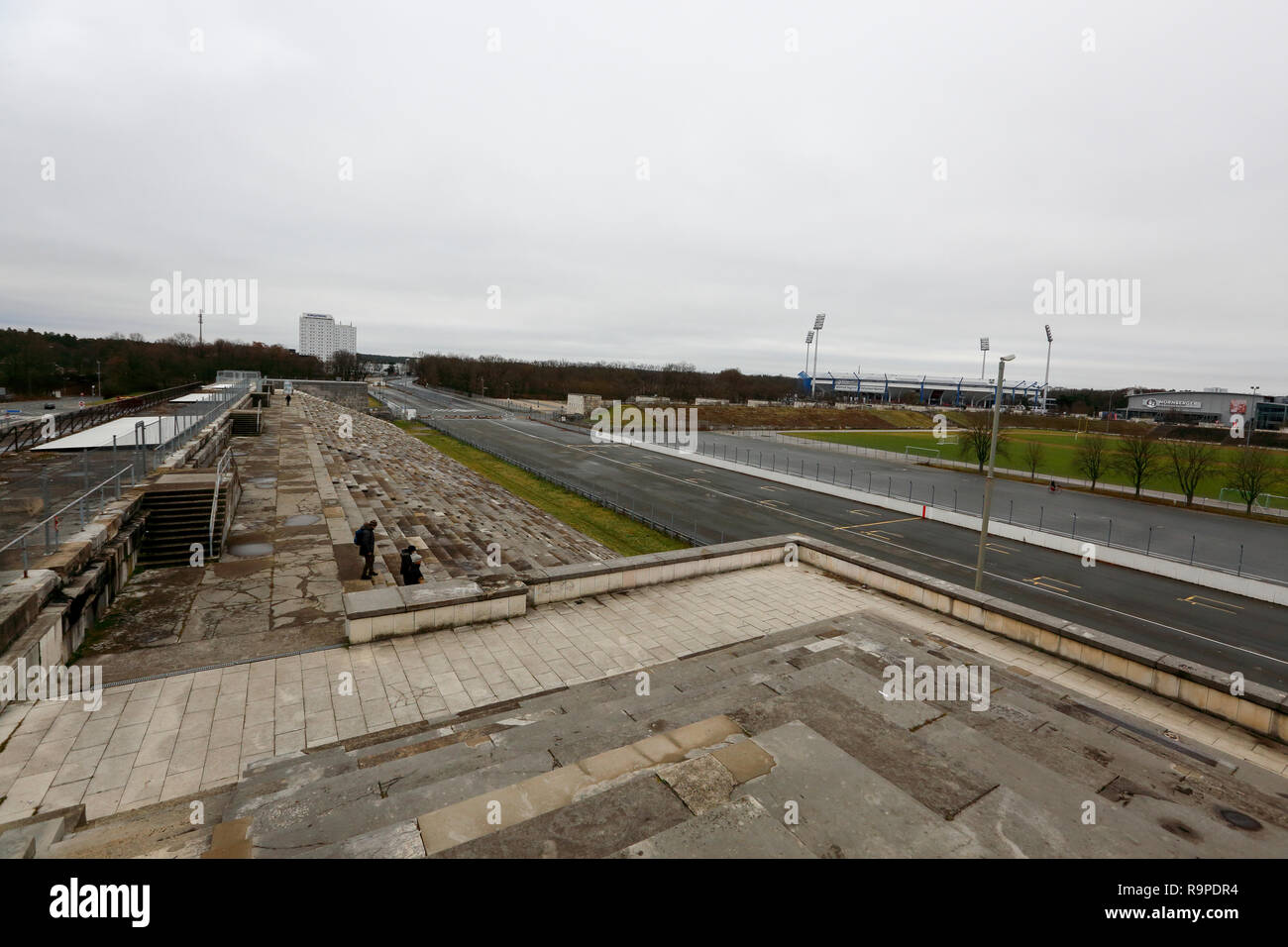 The former grandstand of Nazi party rally grounds at Zeppelinfeld in ...