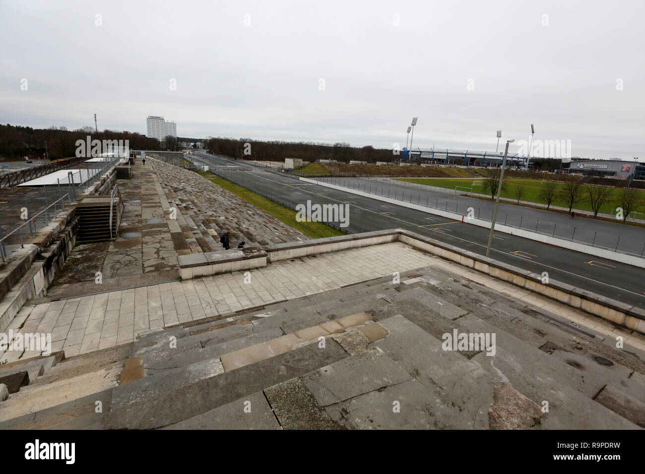 The former grandstand of Nazi party rally grounds at Zeppelinfeld in ...