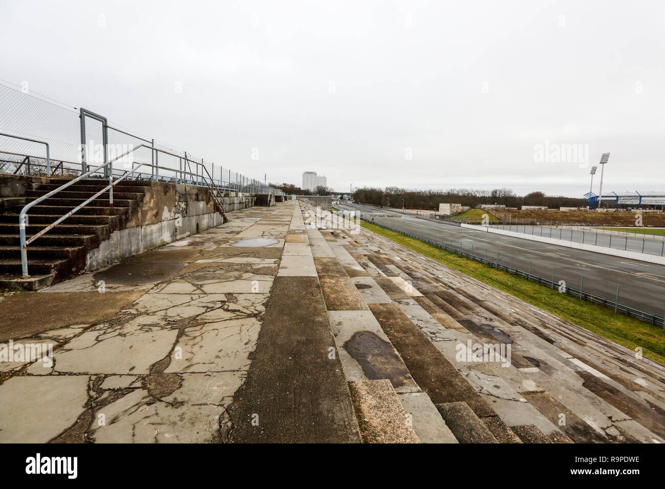 The former grandstand of Nazi party rally grounds at Zeppelinfeld in ...