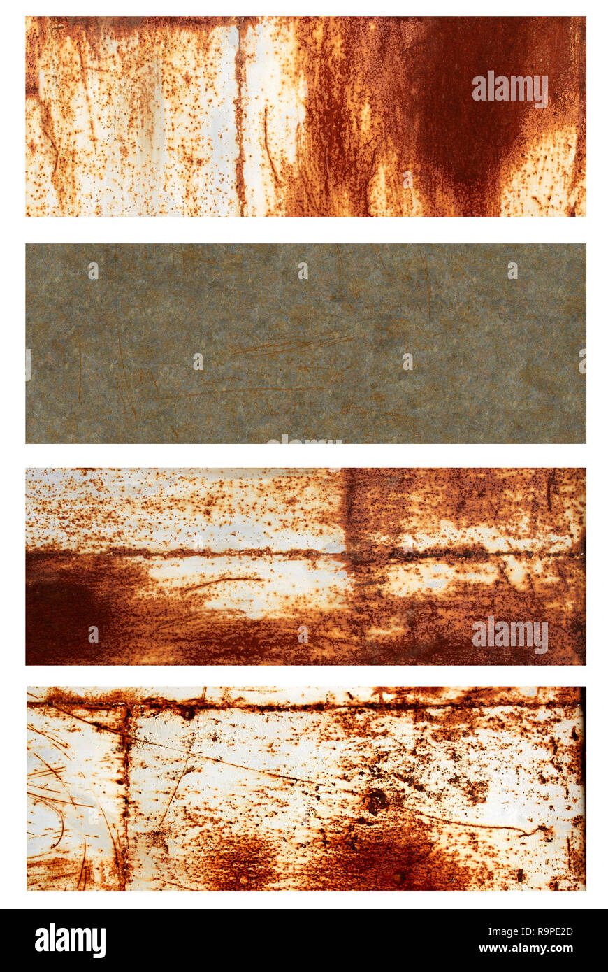 Collection of banners with rusty metal texture Stock Photo - Alamy