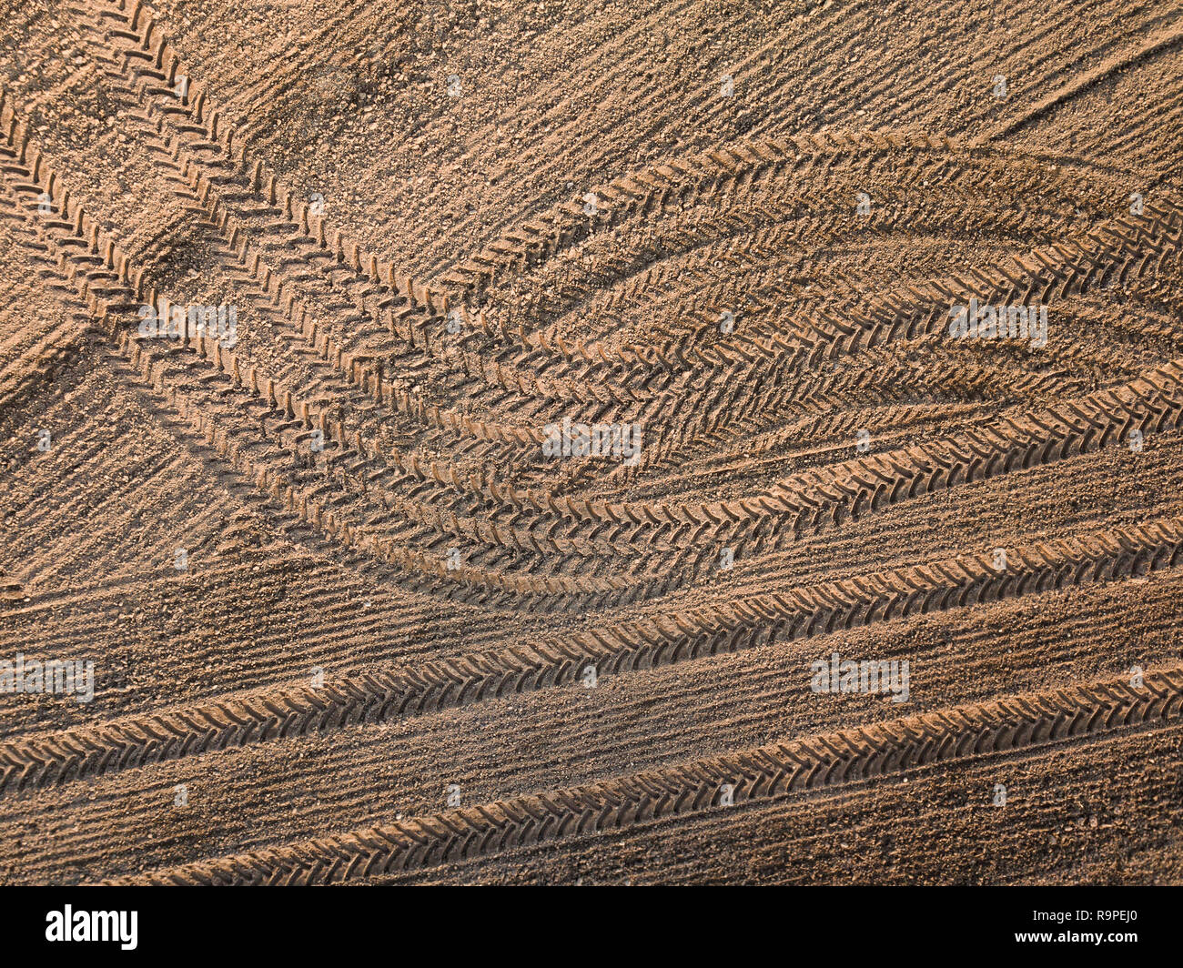 Spring arable land. View from above. Field and beautiful patterns from ...