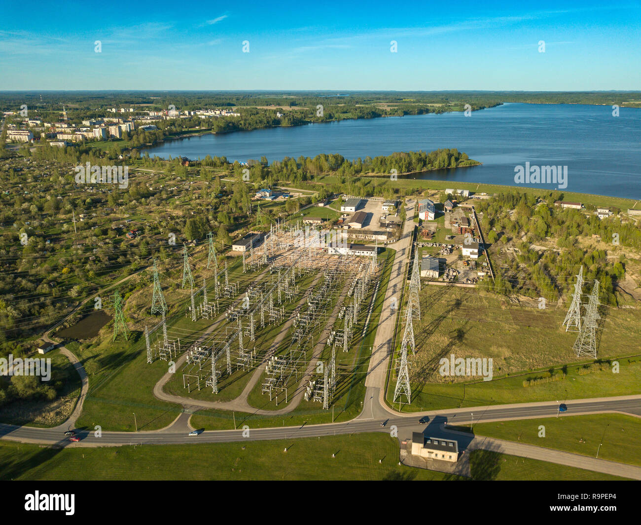 Electricity wires from drone hi-res stock photography and images - Alamy