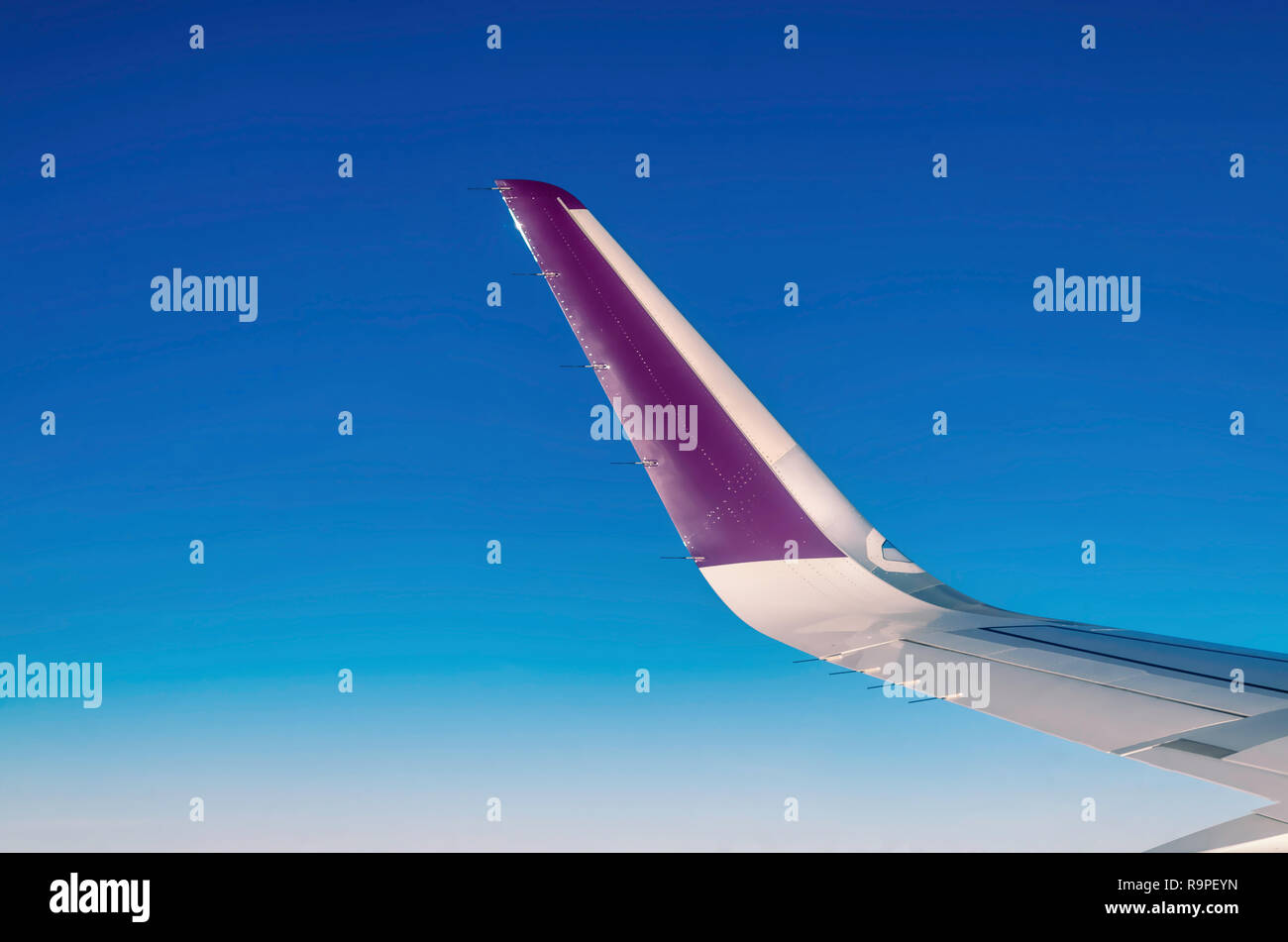 View of Aeroplane wing from the window Stock Photo - Alamy