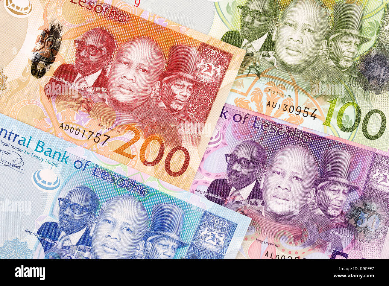 Money from Lesotho a business background Stock Photo - Alamy