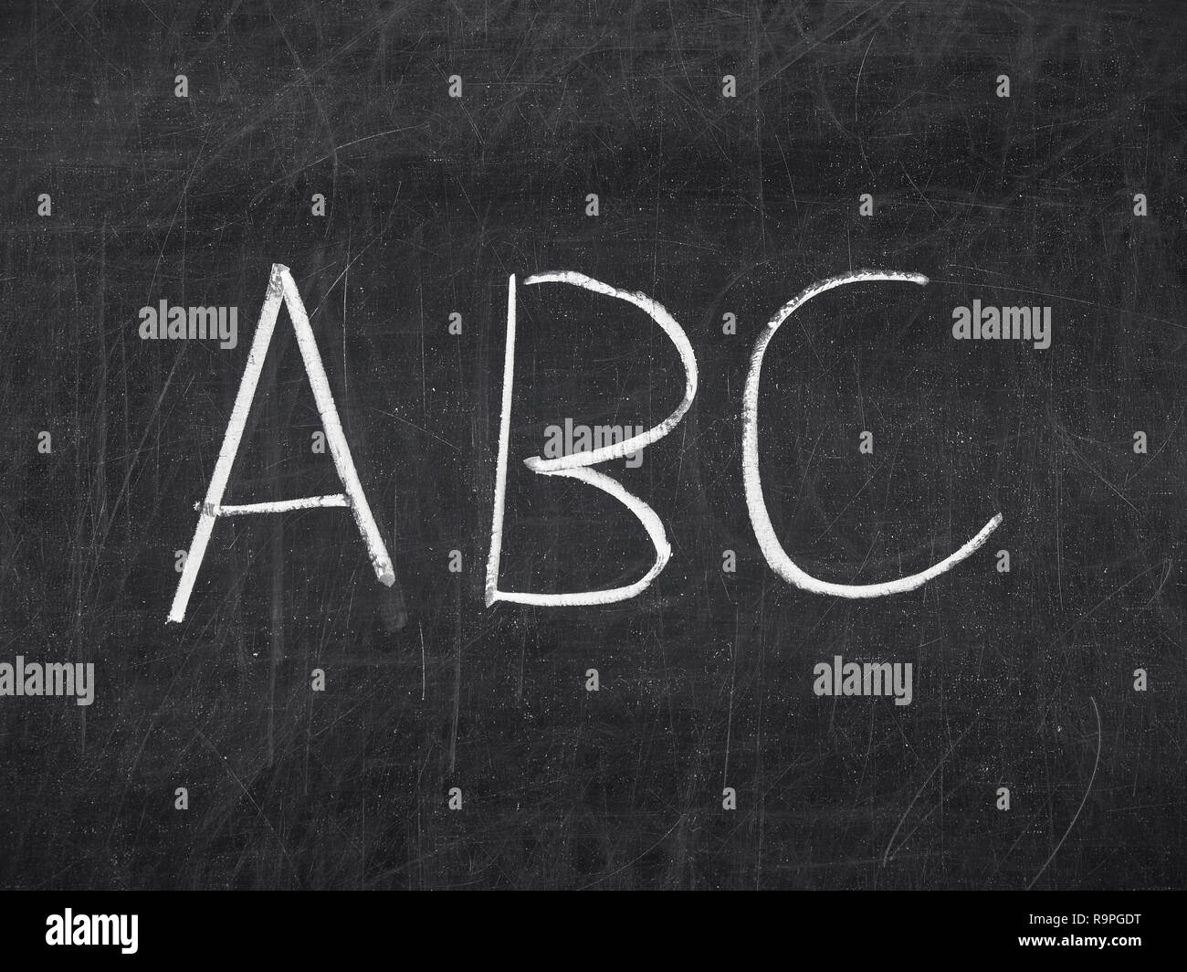 Handwritten ABC on blackboard or chalkboard Stock Photo - Alamy