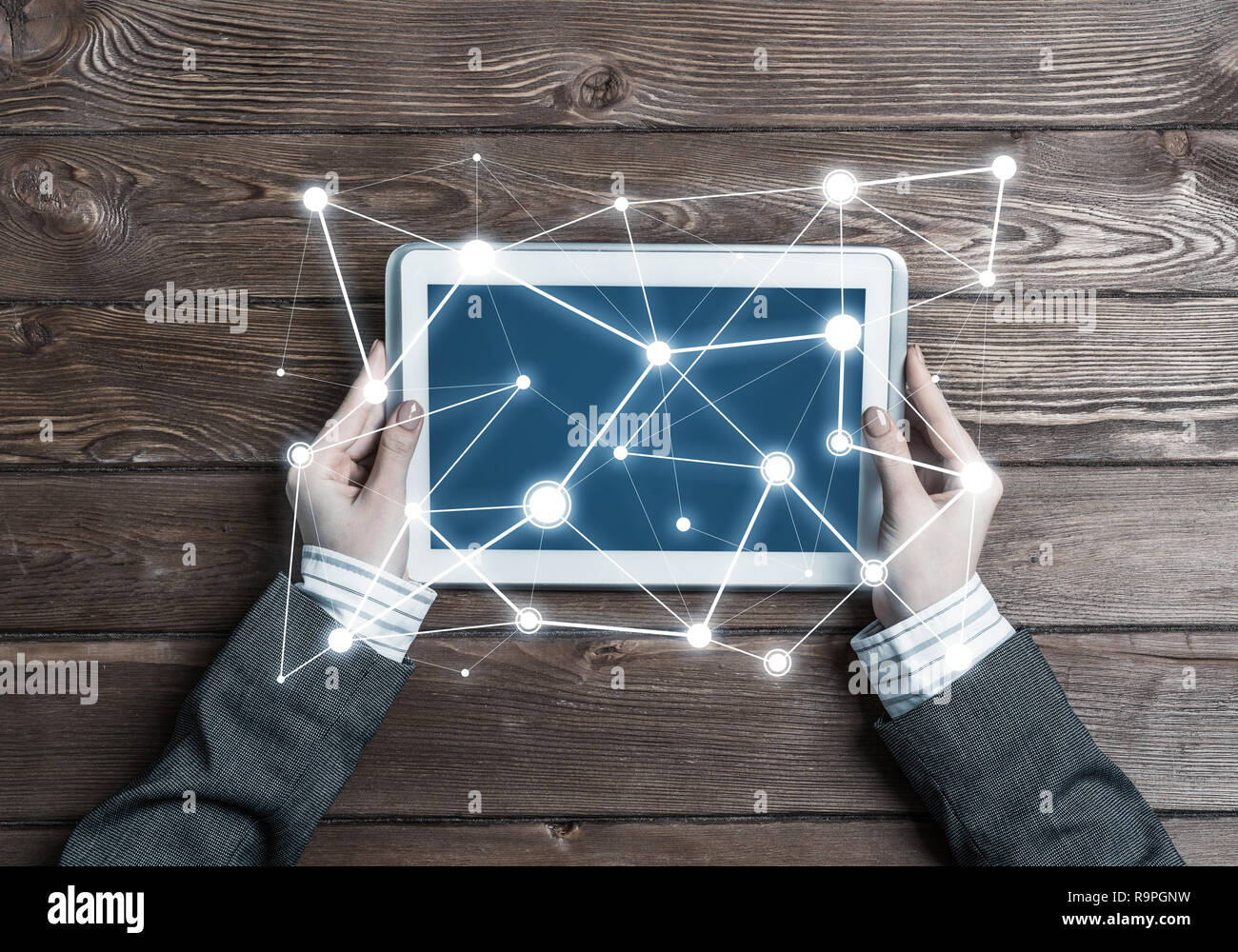 Concept of social communication and networking with social connection ...