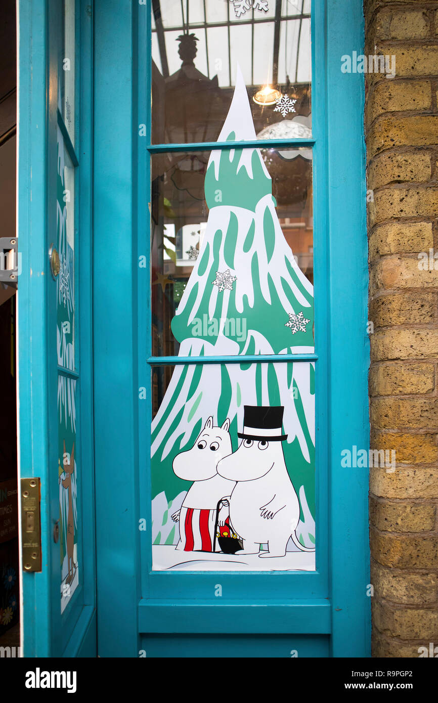 London, England, December 14th 2018: The Moomin Shop in Camden Market ...