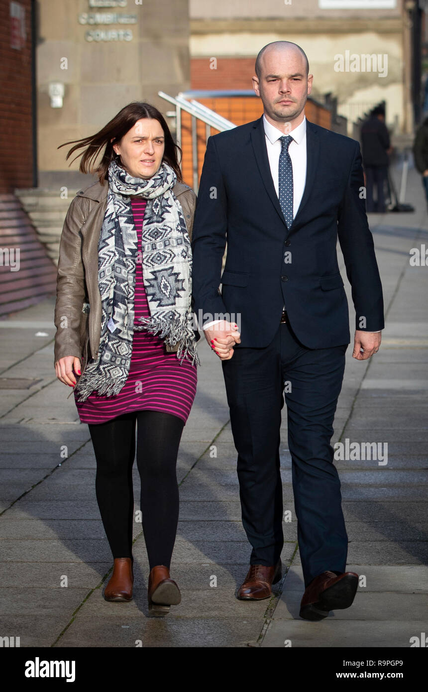 South Yorkshire Police constable Liam Stewart, 33, leaves Leeds Crown ...