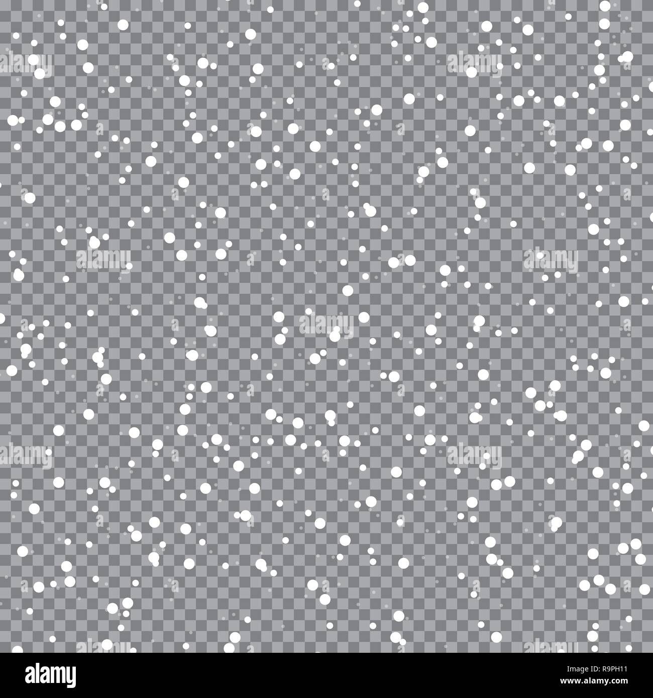 Falling snow on a transparent background. Vector illustration. Winter ...