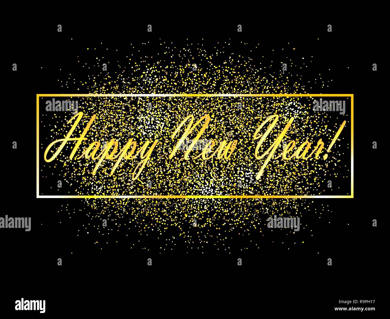 Happy New Year background. Greeting card design template. Vector ...