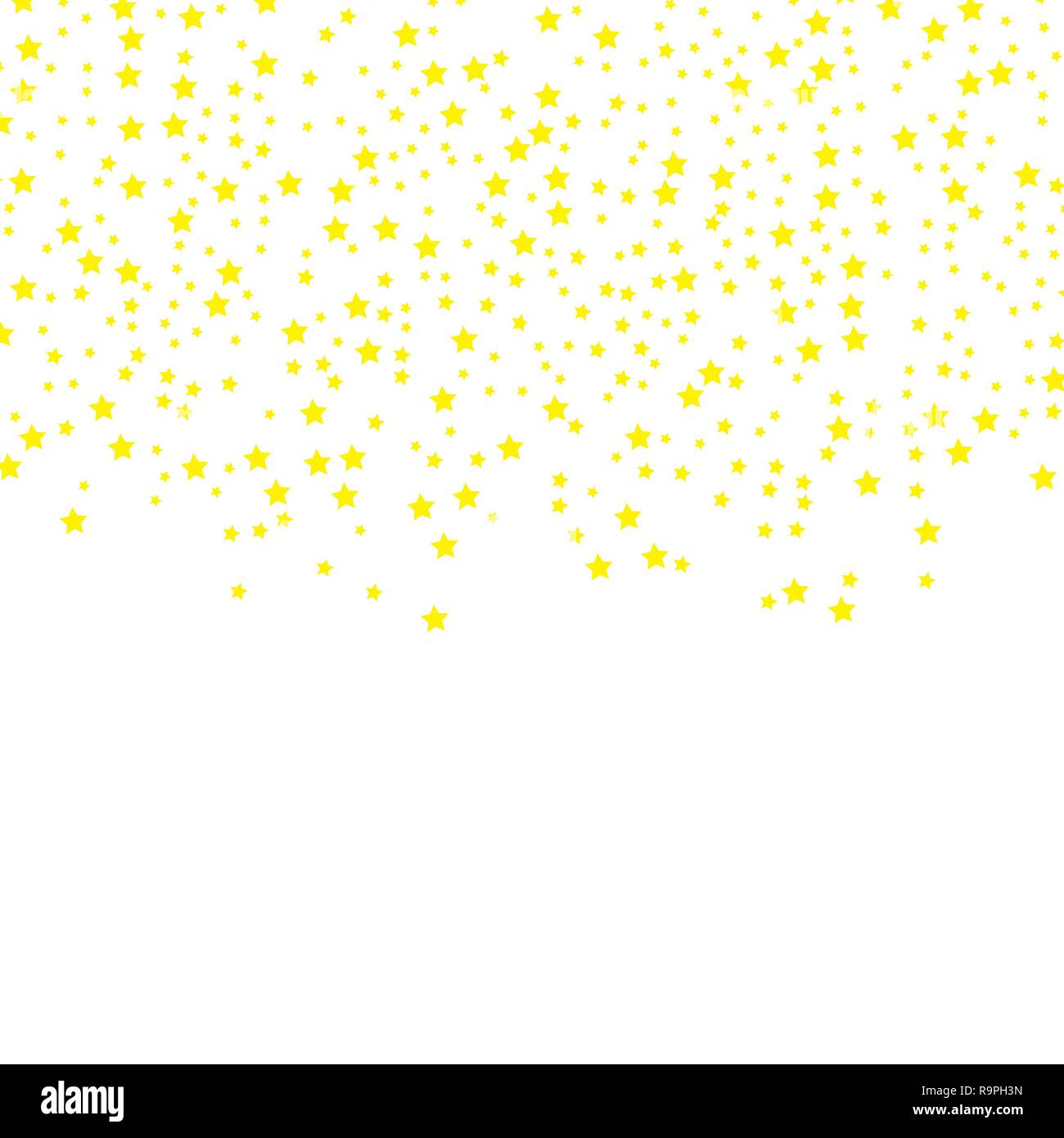 Gold Star Vector. Shine confetti pattern. Falling shiny stars. Golden ...
