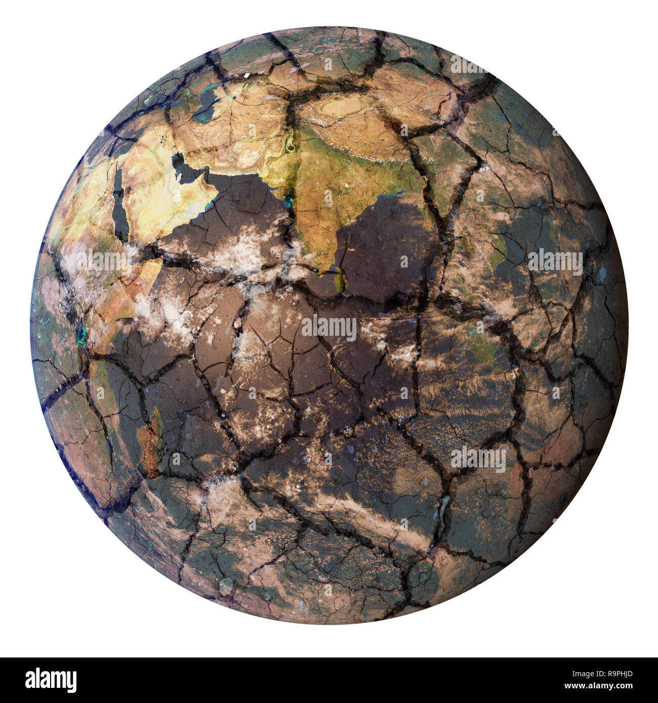 Dead Earth concept isolated on white Stock Photo - Alamy