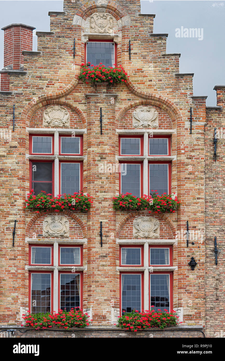 facade of an old house in Bruges, Belgium Stock Photo - Alamy