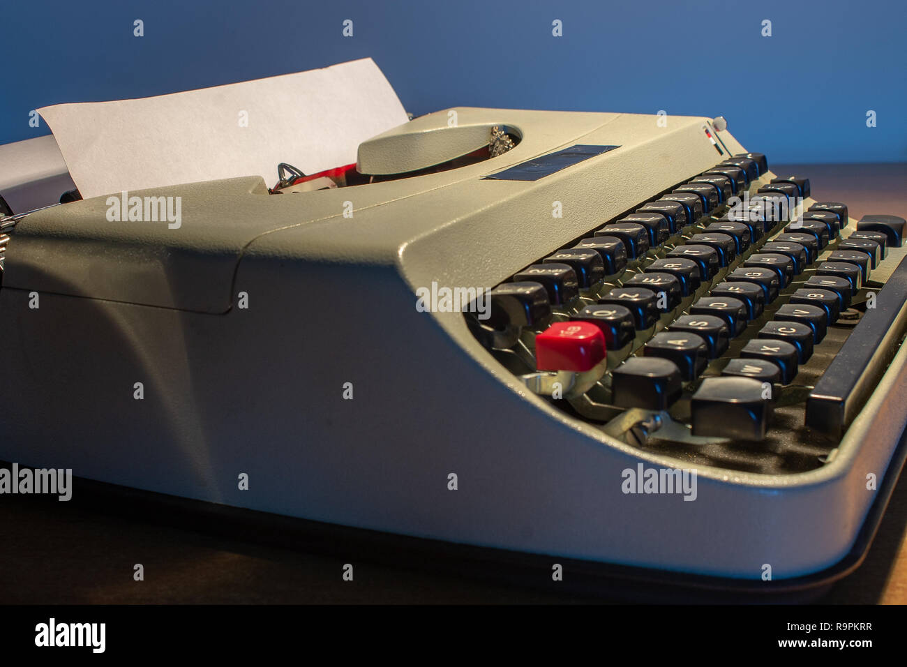 An old typewriter. Press a key and see a small arm with the letter of ...