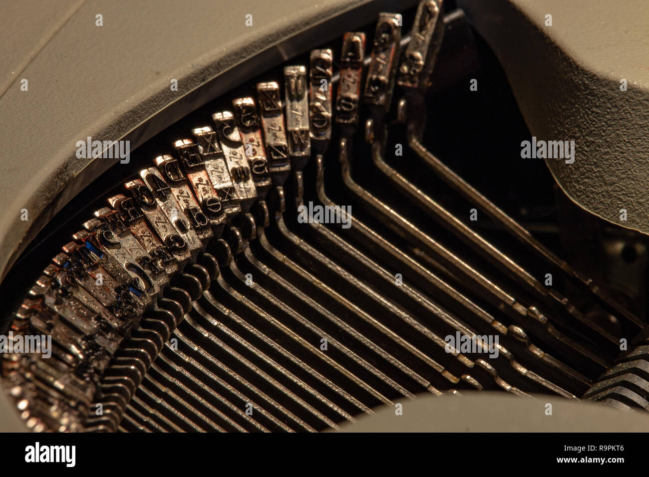 An old typewriter. Press a key and see a small arm with the letter of ...