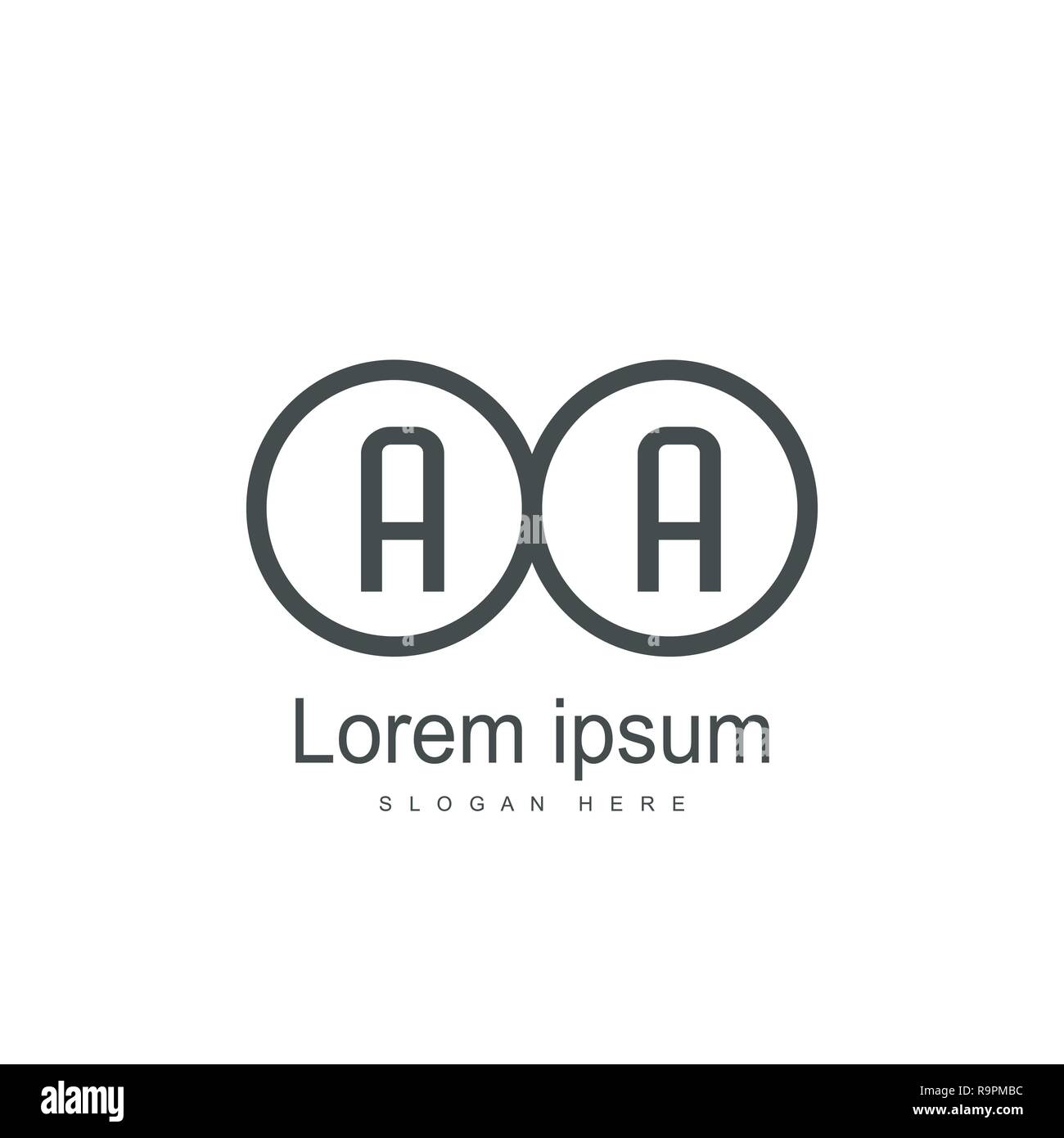 Initial Letter AA Logo Template Vector Design Stock Vector Image & Art ...