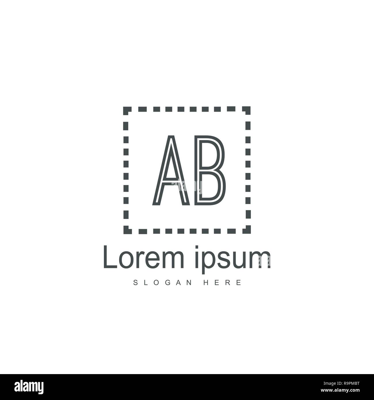 Initial Letter AB Logo Template Vector Design Stock Vector Image & Art ...