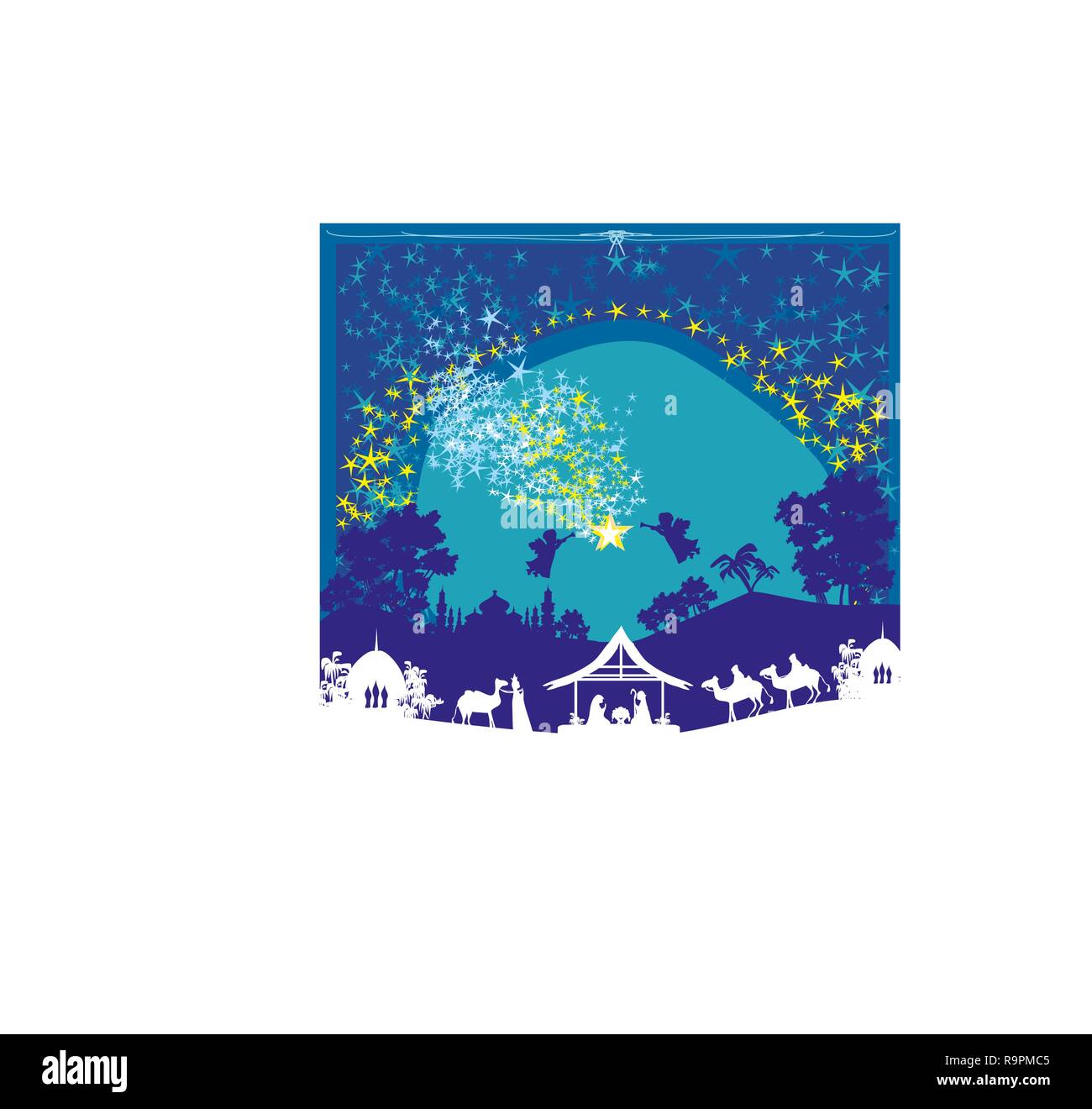 Christmas religious nativity scene Stock Vector Image & Art - Alamy