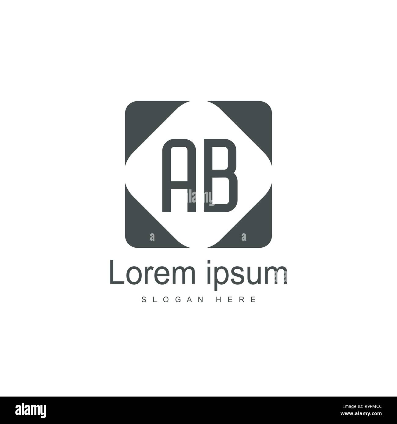 Initial Letter AB Logo Template Vector Design Stock Vector Image & Art ...
