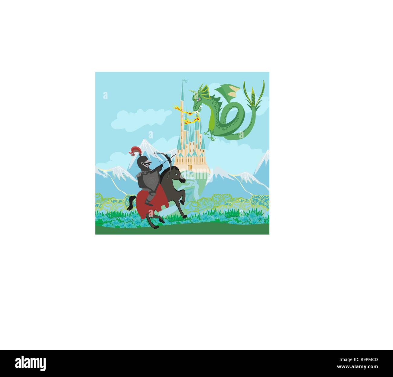Dragon and knight fighting Stock Vector Image & Art - Alamy