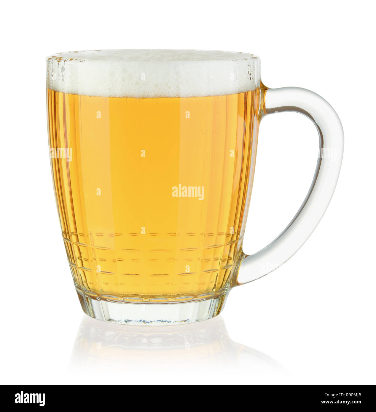 Glass beer mug isolated on white background Stock Photo - Alamy