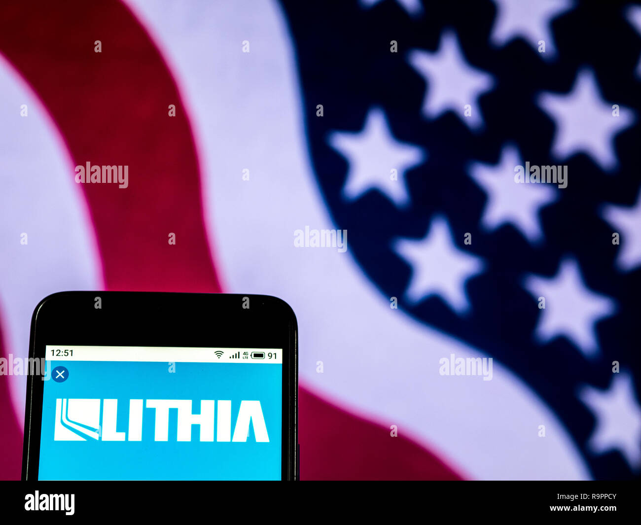 Lithia Motors Retail company logo seen displayed on smart phone Stock ...