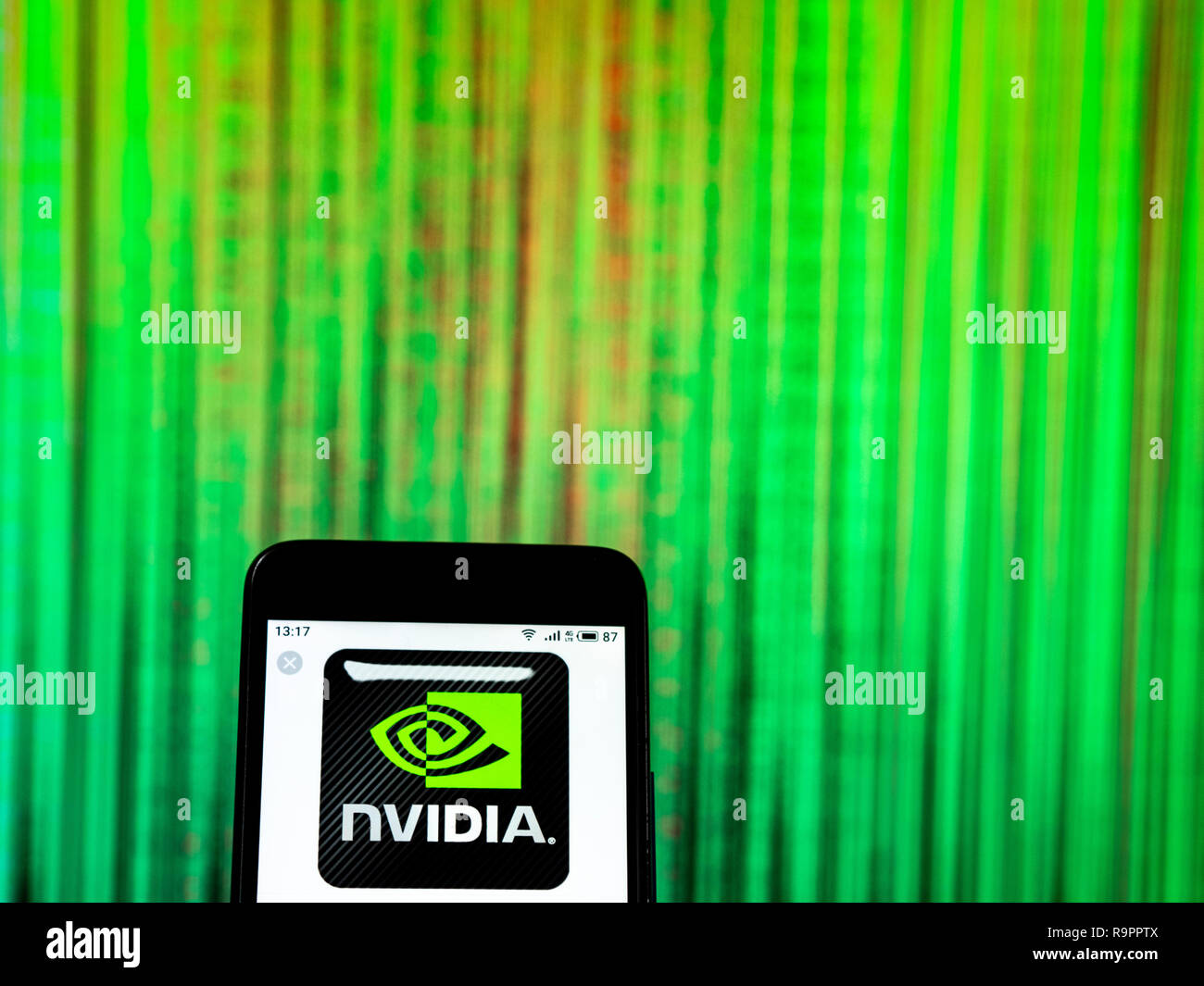 Nvidia Computer game company logo seen displayed on smart phone Stock ...