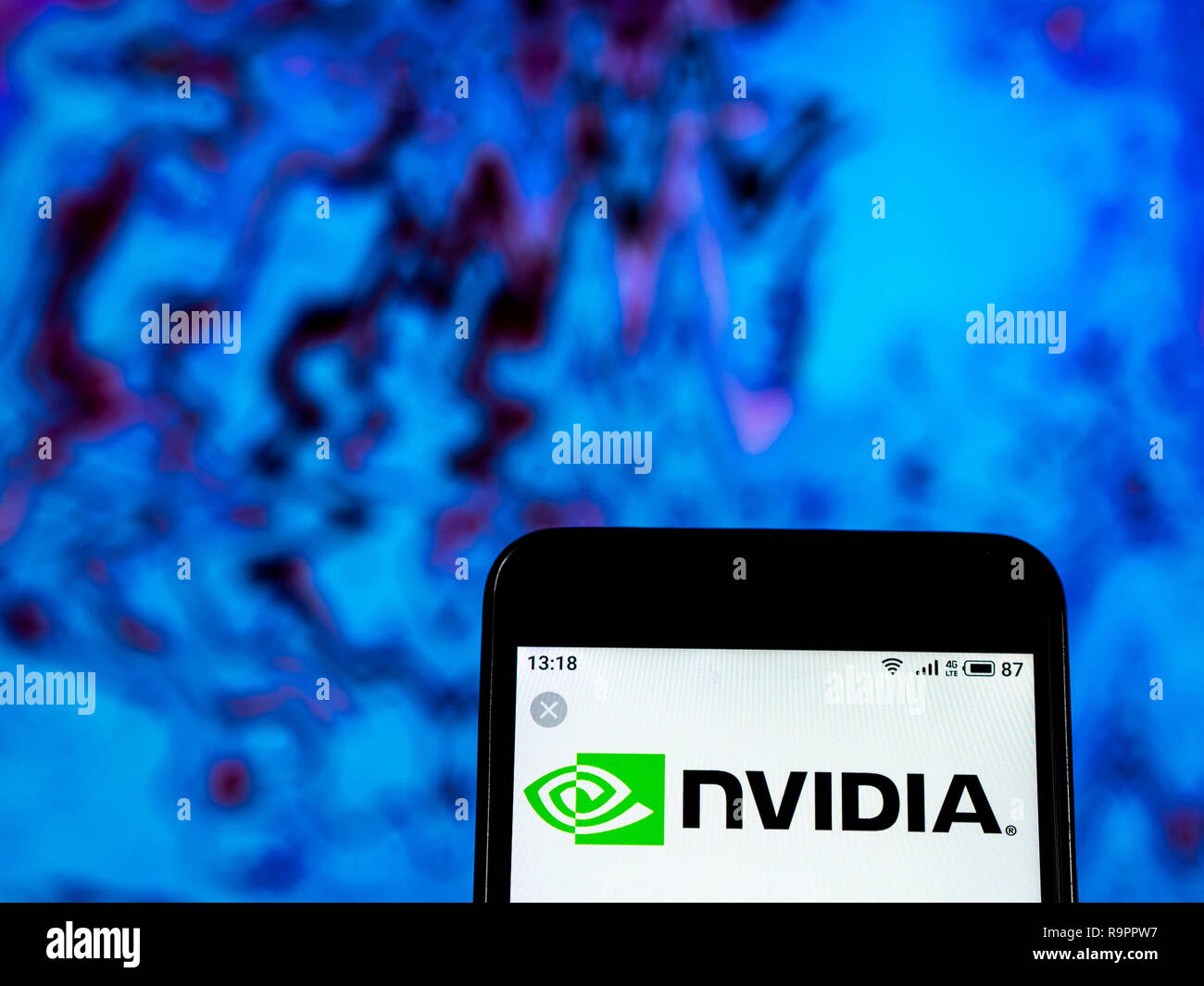 Nvidia Computer game company logo seen displayed on smart phone Stock ...