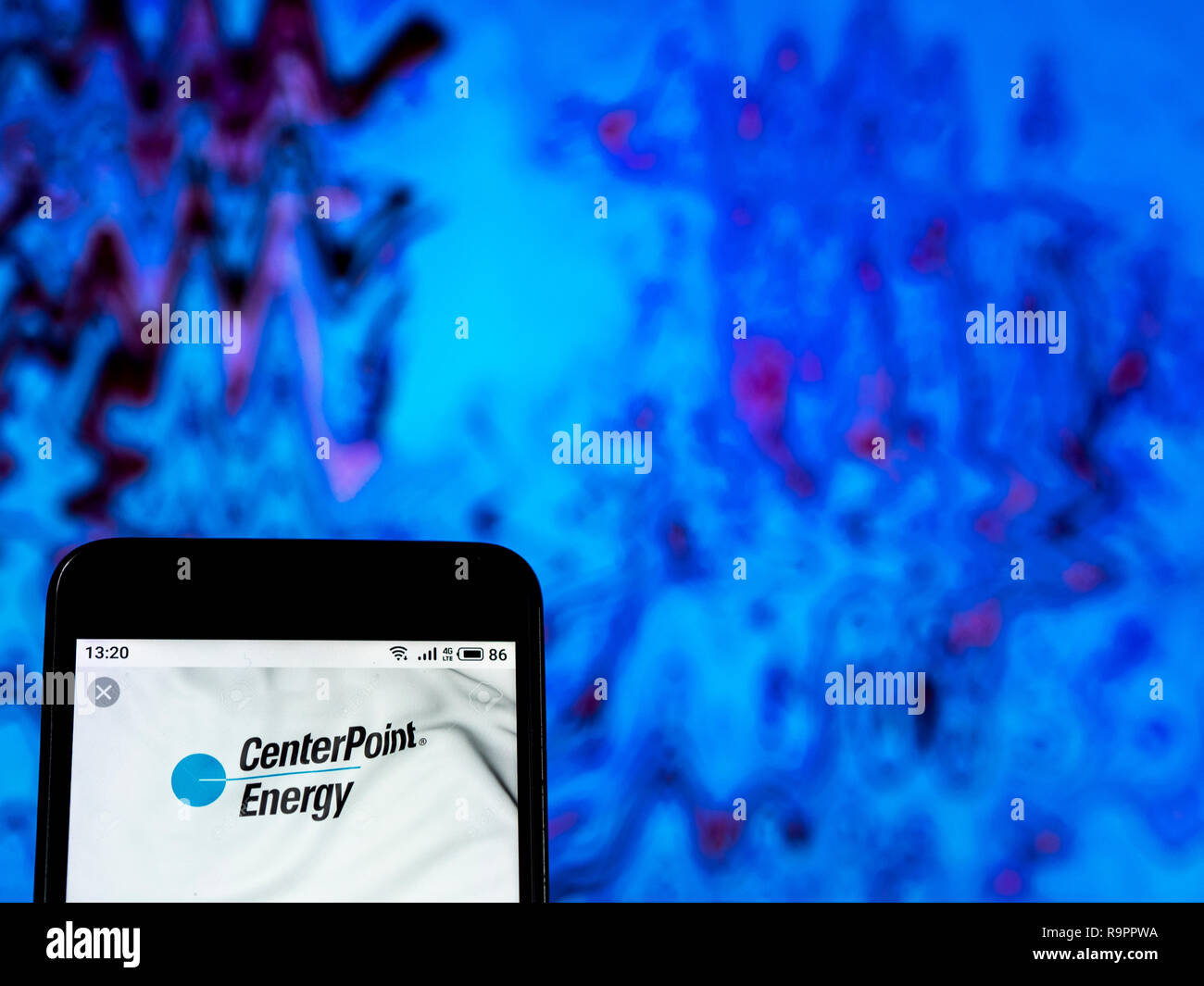 CenterPoint Energy Utilities company logo seen displayed on smart phone ...