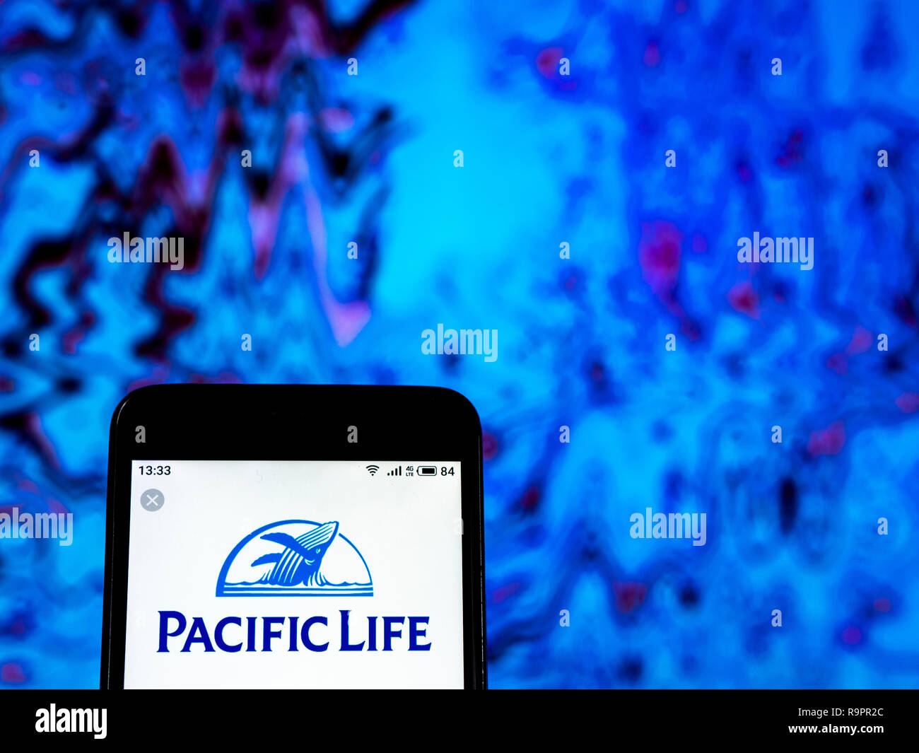 Pacific Life Insurance company logo seen displayed on smart phone Stock ...