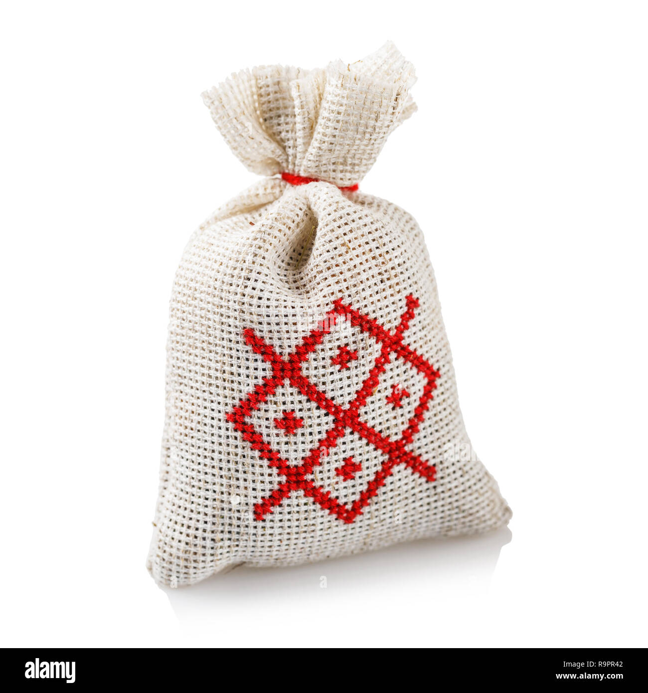 Full textile bag isolated on white background, closeup Stock Photo - Alamy