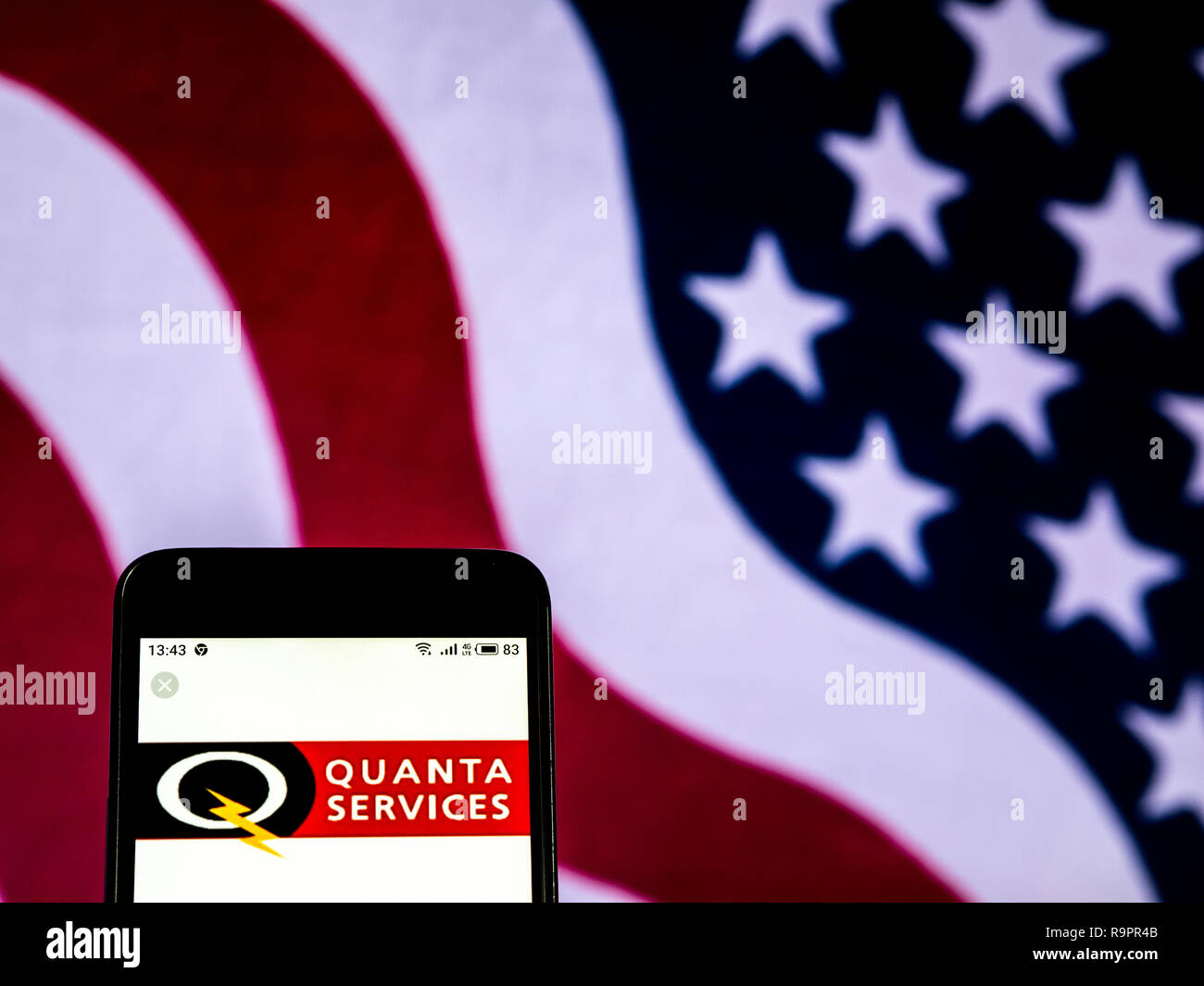 Quanta Services Construction engineering company logo seen displayed on ...