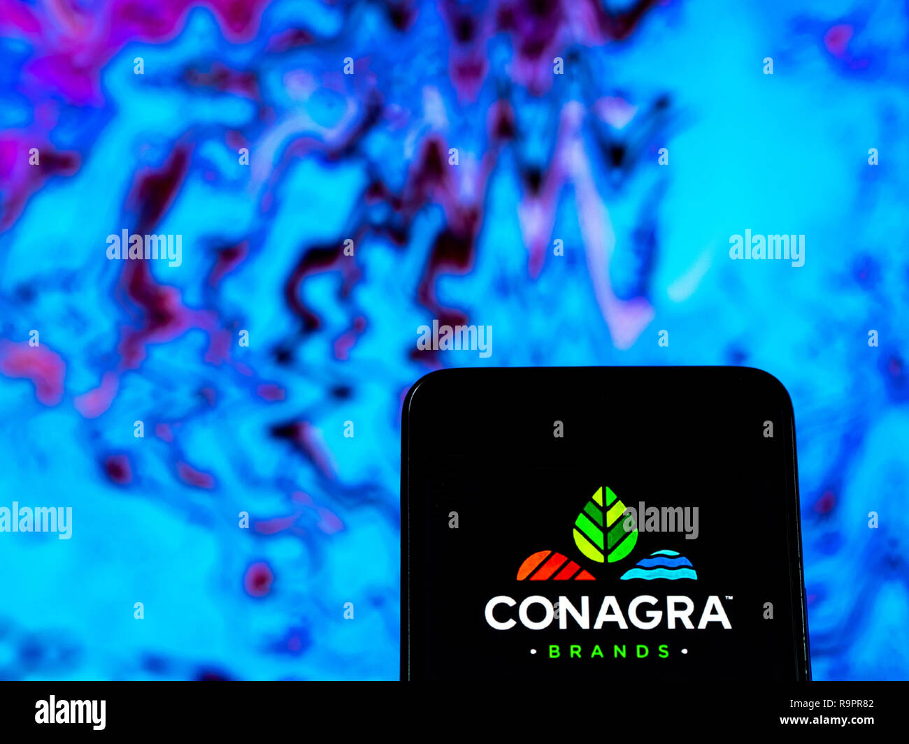 Conagra Brands Food company logo seen displayed on smart phone Stock ...