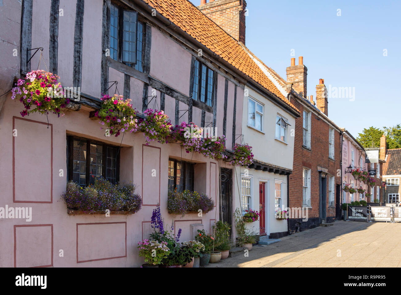 Period cottages, Old Market, Beccles, Suffolk, England, United Kingdom ...