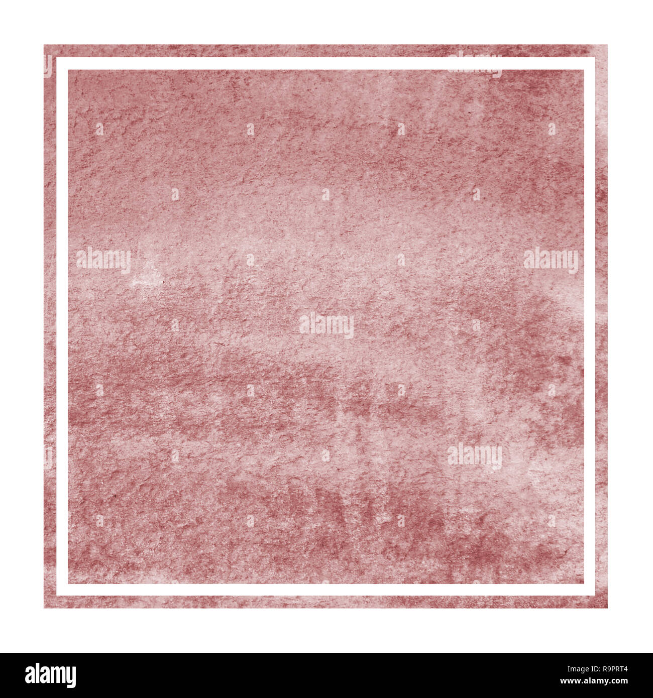 Burgundi hand drawn watercolor rectangular frame background texture ...